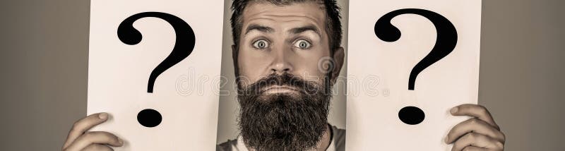 Doubtful Thinking Man, Looks for a Solution. Expression of the Human ...