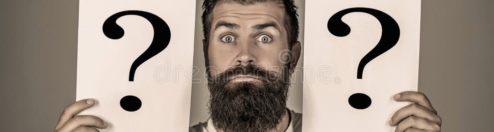 Doubtful Thinking Man, Looks for a Solution. Expression of the Human ...