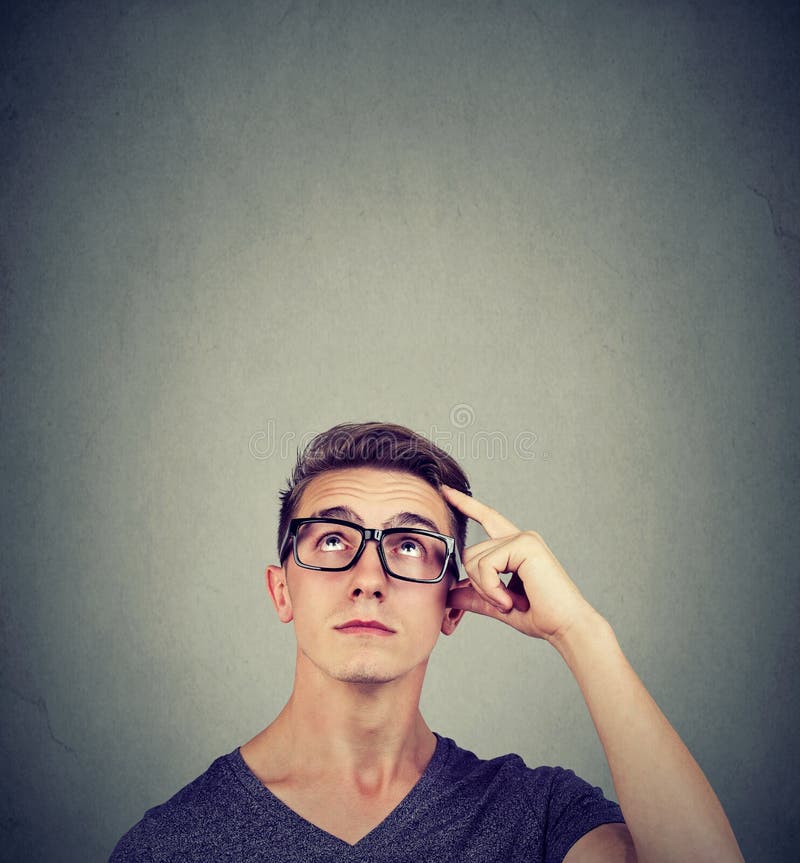 183 Man Scratching Head Thinking Looking Up Stock Photos - Free ...