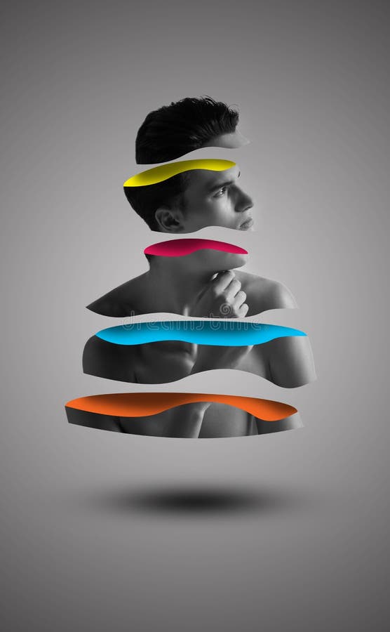 Doubtful Uncertain Guy Thinking on Colorful Background Stock ...