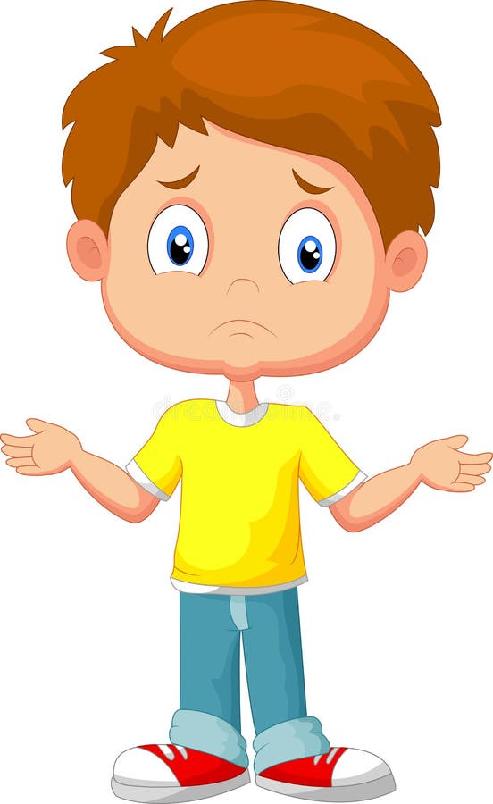 Doubtful Young Kid Cartoon Gesturing with Hands Stock Vector ...