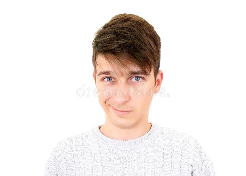 Doubtful Young Man Portrait Stock Photo - Image of cute, handsome ...