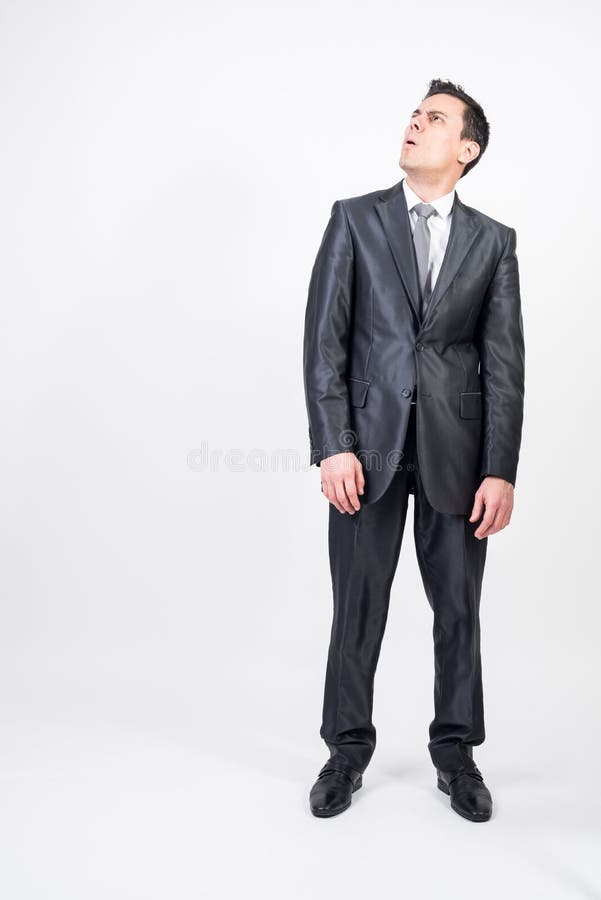 Doubting man in suit stock image. Image of white, professional - 178599563