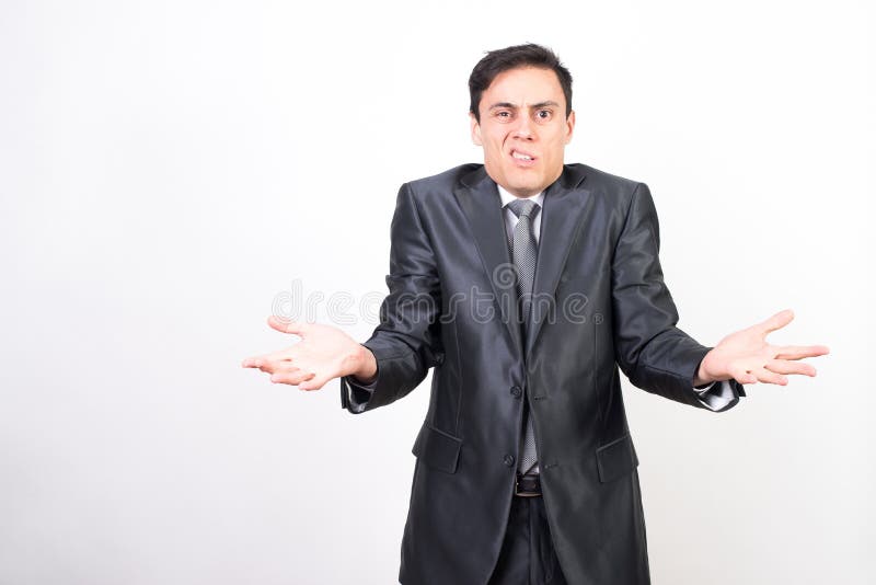 Doubting man in suit stock image. Image of white, professional - 178599563