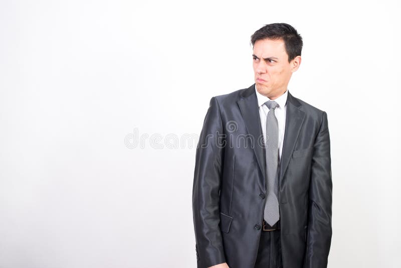 Doubting man in suit stock photo. Image of unsure, middle - 178599566