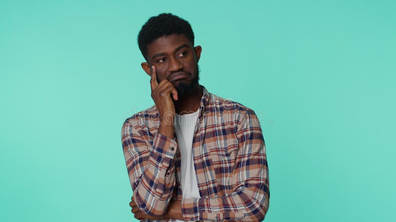 Doubting Pensive Man Pondering and Imagining in Mind, Wondering ...