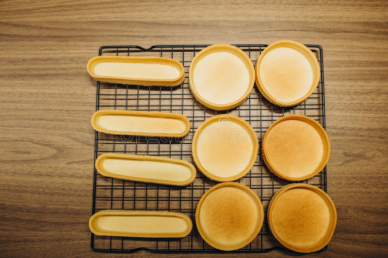 Dough in a Baking Tart Form and Rolling Pin. Stock Image - Image of ...