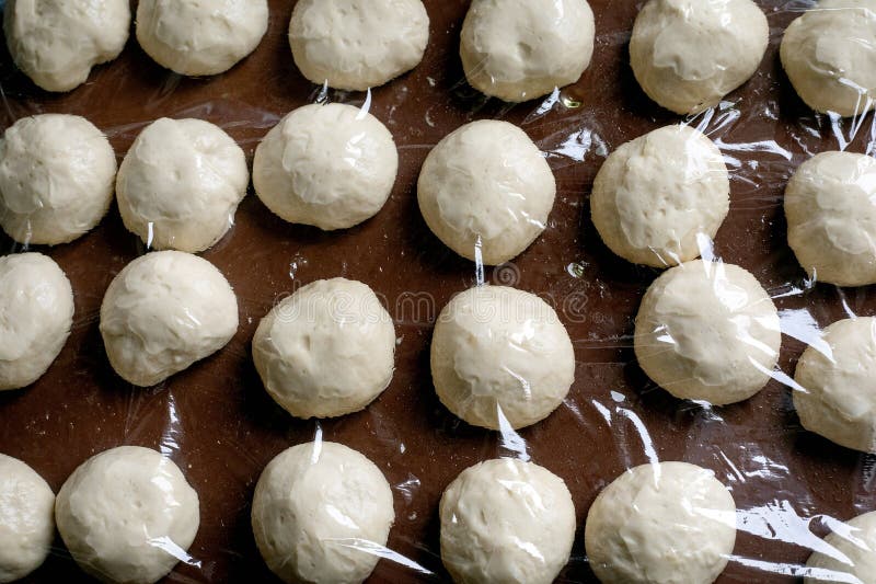 Dough Balls Ready for Baking Stock Photo - Image of bake, baking: 371275964
