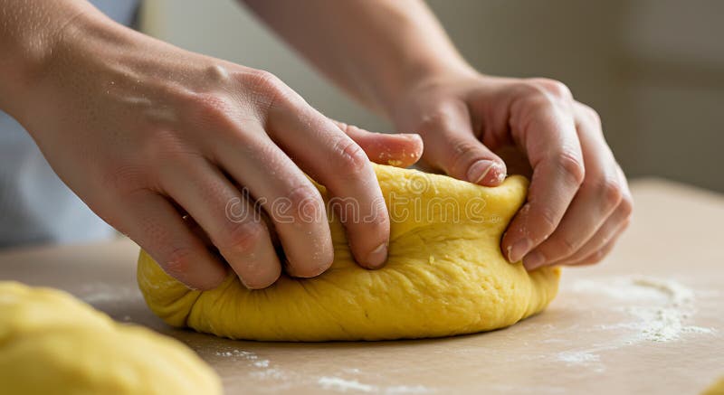 Dough Being Kneaded stock illustration. Illustration of food - 385283800