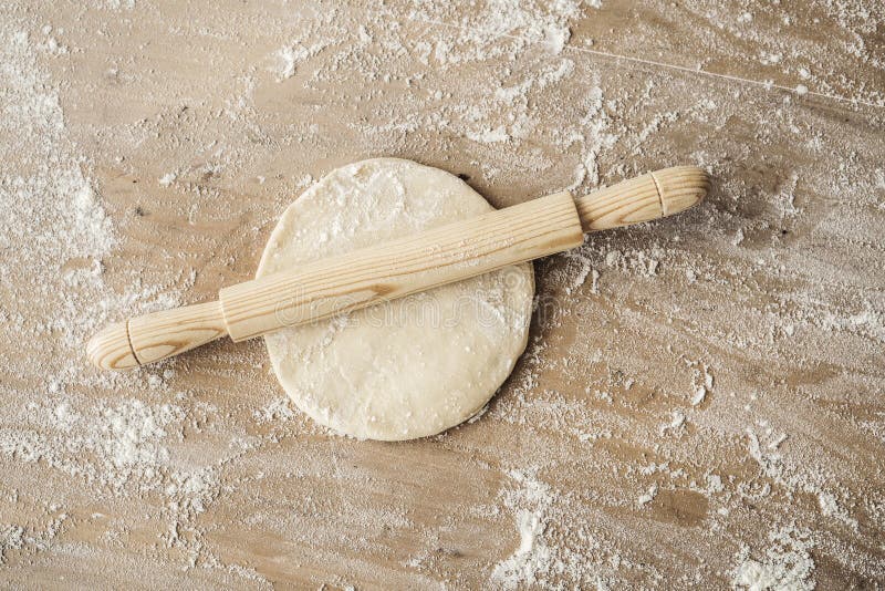 Dough Flour and Rolling Pin on Wooden Table Stock Photo - Image of ... Dough Flour and Rolling Pin on Wooden Table Stock Photo - Image of ...