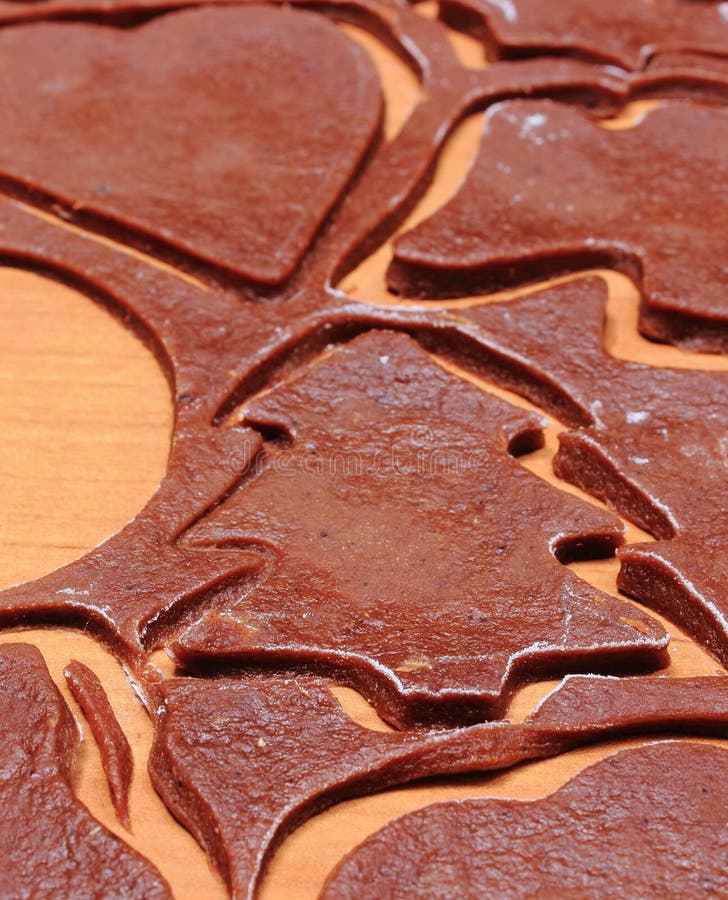 Dough for Gingerbread in Shape of Christmas Tree Stock Photo - Image of ...