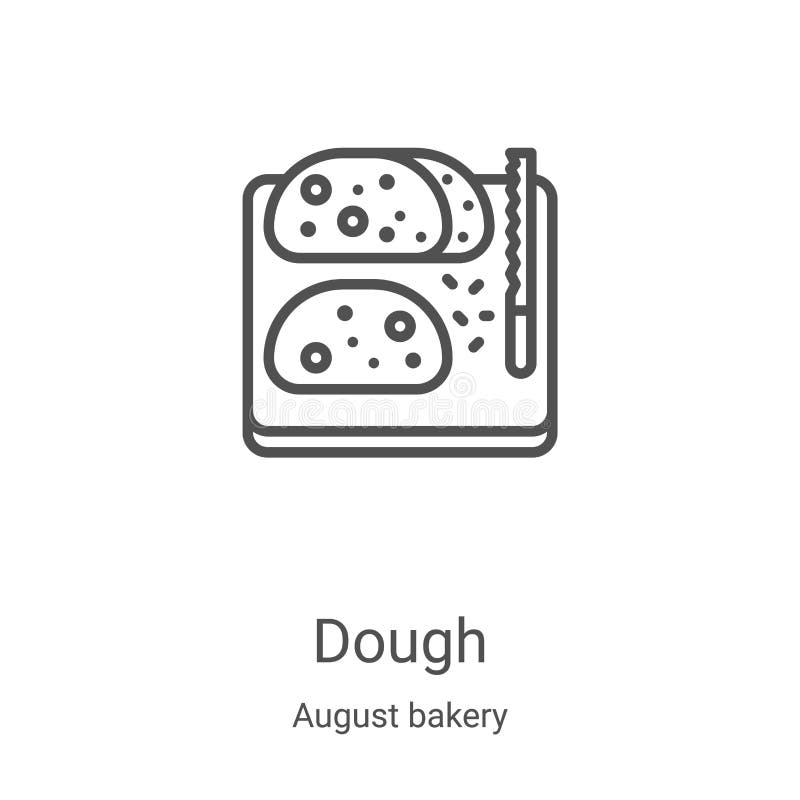 Dough Icon Vector from August Bakery Collection. Thin Line Dough ...