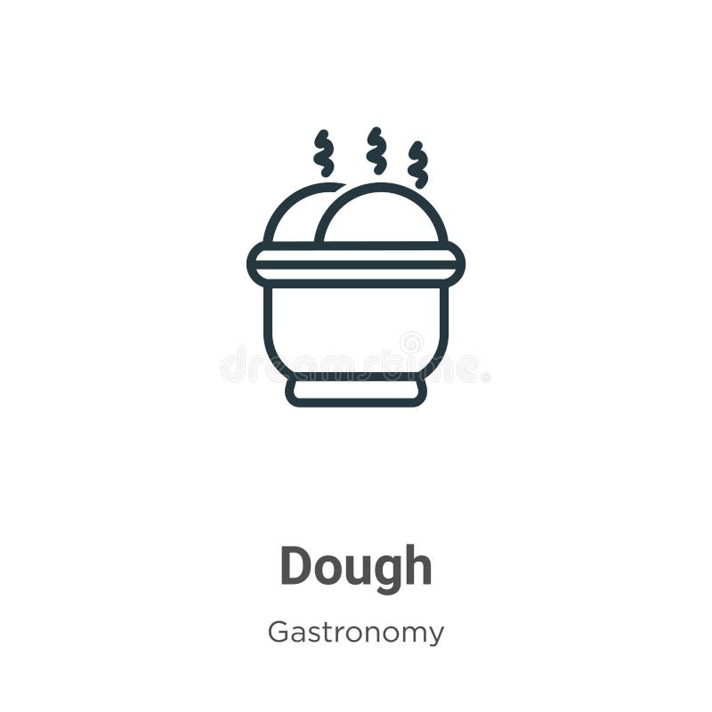 Dough Outline Vector Icon. Thin Line Black Dough Icon, Flat Vector ...