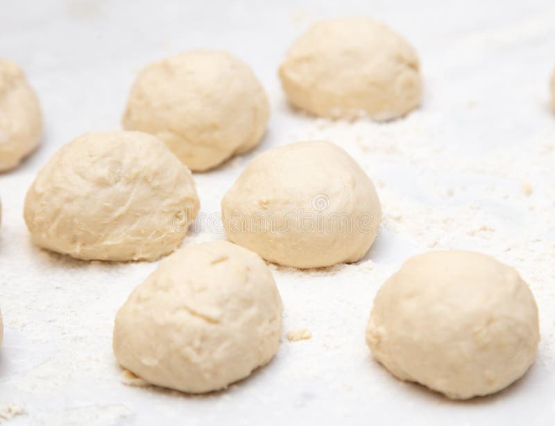 Dough Pieces on the Table in the Kitchen Stock Photo - Image of pieces ...
