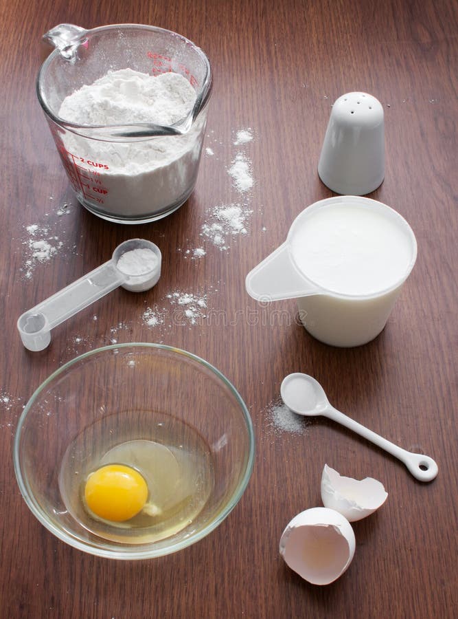 Dough Preparation from Buttermilk for Baking Stock Photo - Image of ...
