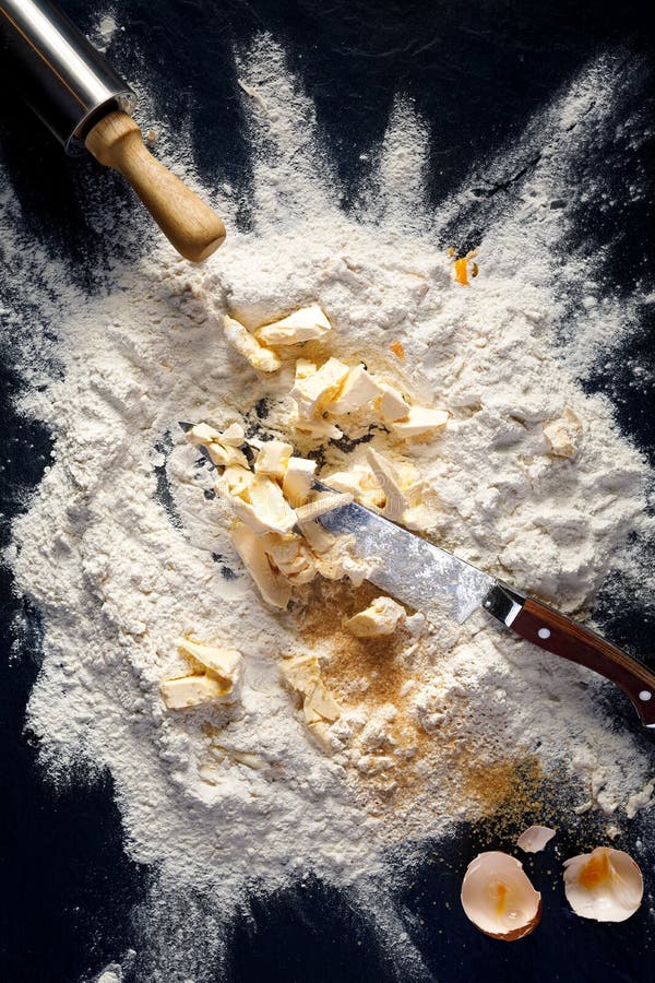 Dough Preparation, Ingredients To Make a Cake. Impression about Making ...