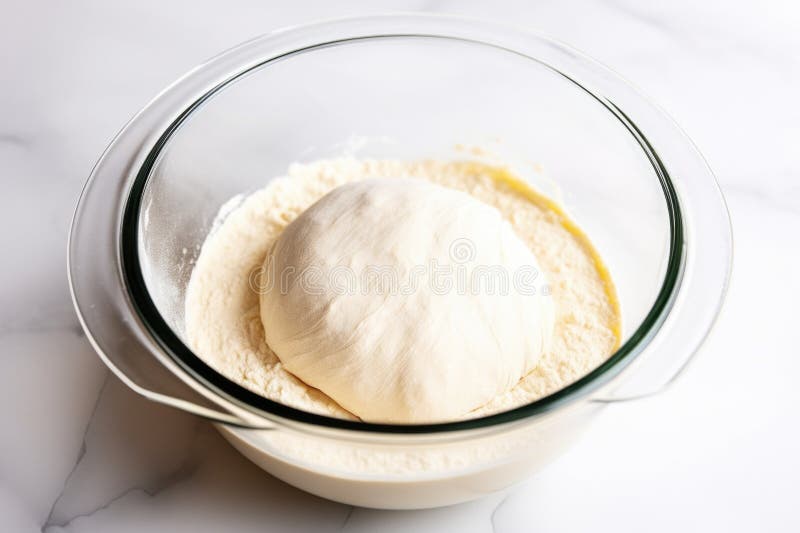 Dough Rising in a Covered Bowl Stock Illustration - Illustration of ...