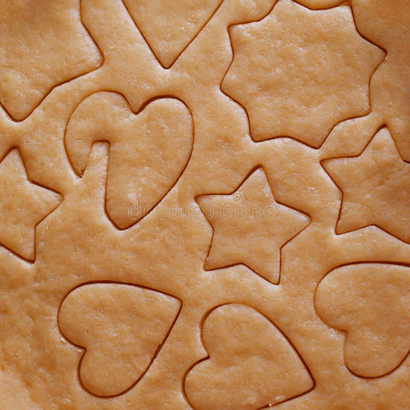Dough Rolled Out and Cookies Cut Out Stock Photo - Image of gastronomy ...