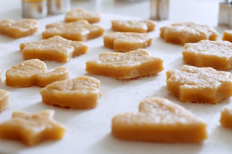 Dough Rolled Out and Cookies Cut Out Stock Image - Image of star ...