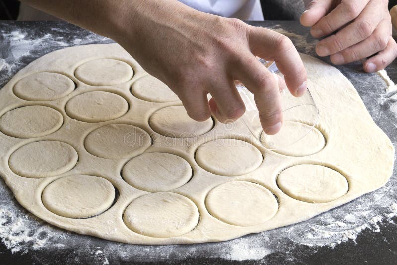 Dough Rolled Out for Cooking Dumplings Stock Image - Image of baker ...