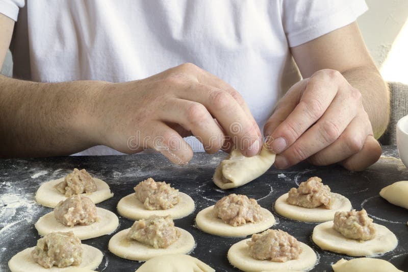 Dough Rolled Out for Cooking Dumplings Stock Image - Image of recipe ...