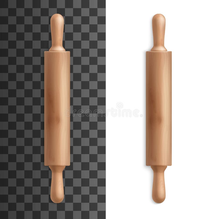 Dough Roller or Rolling Pin, Realistic Bakery Tool Stock Vector ...