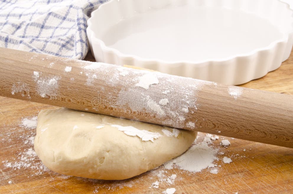 Dough To Make a Quiche and a Kitchen Roll Stock Image - Image of flan ...