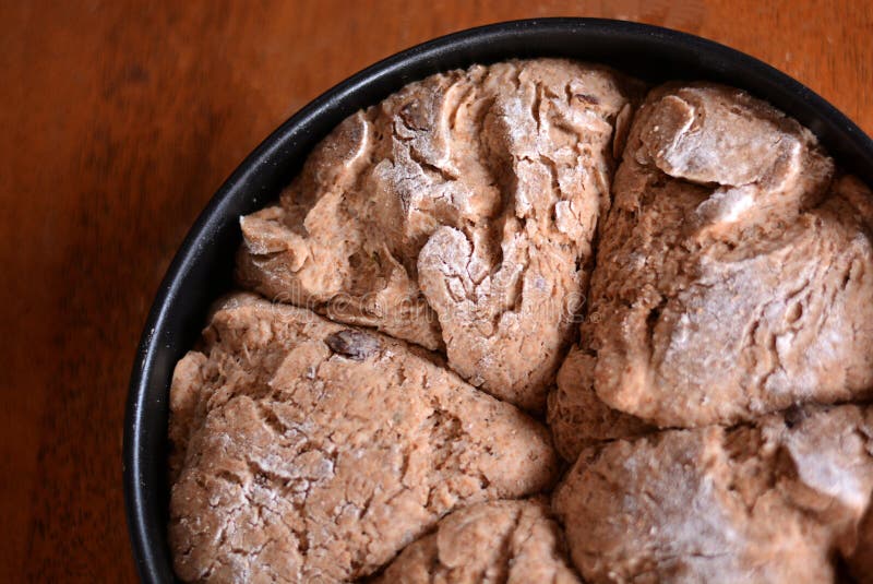 The Dough on a Tray on the Table is Ready for Baking Stock Image ...