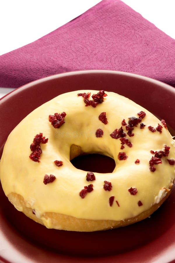 Cherry Doughnut / Donut with Pink Cherry Glaze on Top Piled Up on a ...