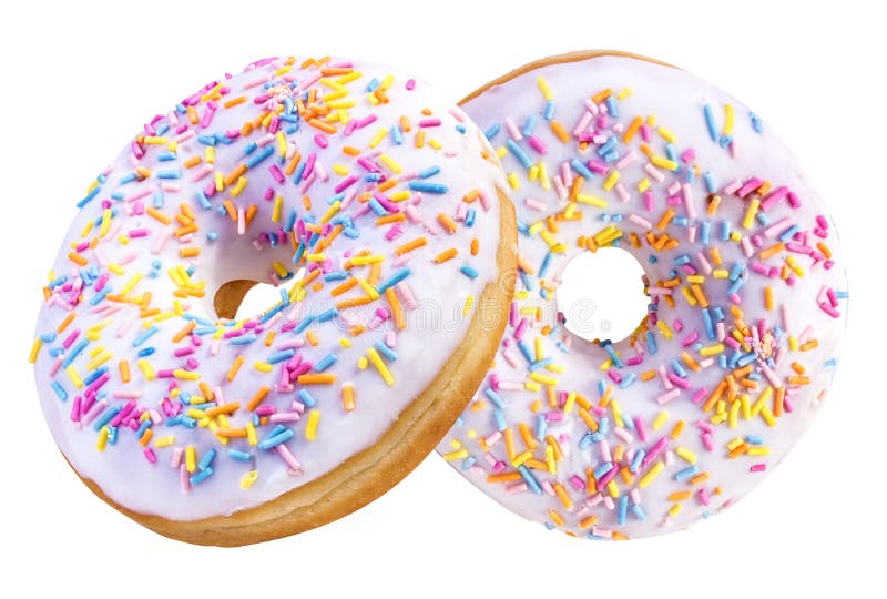 Doughnut Die Op Wit Wordt Geïsoleerdg Stock Afbeelding - Image of ...