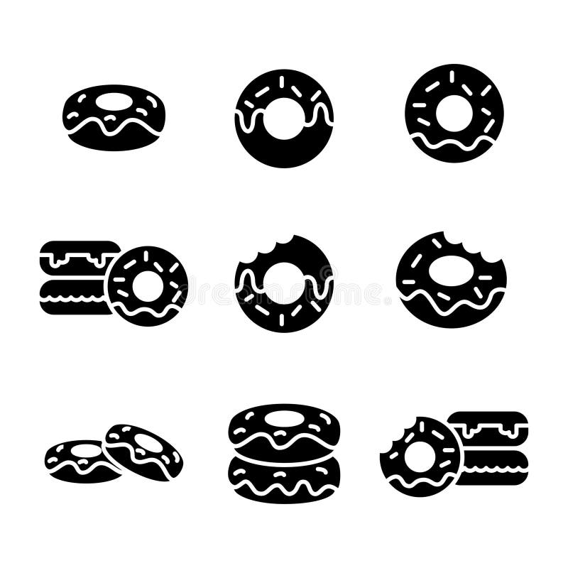 Doughnut Icon Vector Design Template Basic RGB Stock Vector - Illustration of graphics ...