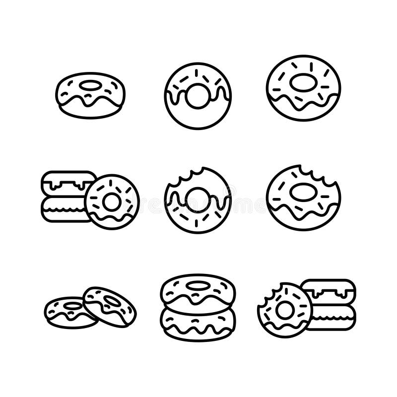 Doughnut Icon Vector Design Template Basic RGB Stock Vector - Illustration of graphics, hole ...