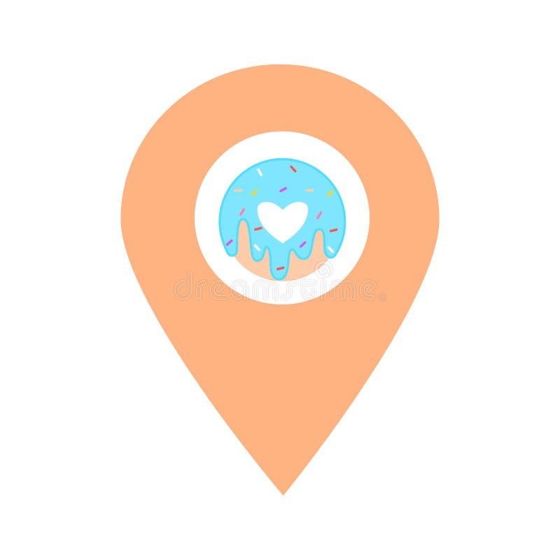 Doughnut Location Map Pin Pointer Icon. Element of Map Point for Mobile Concept and Web Apps ...