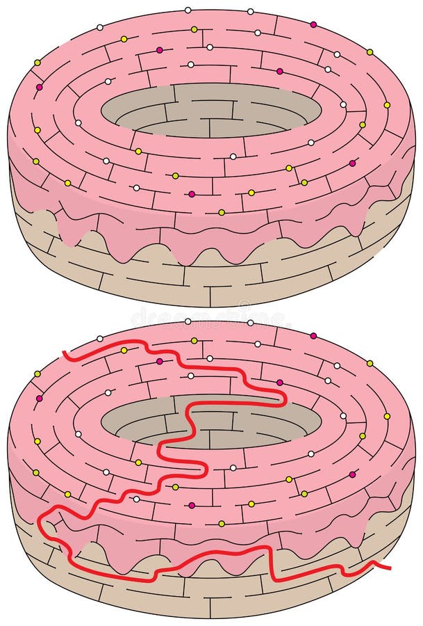Doughnut maze stock vector. Illustration of composition - 114614574