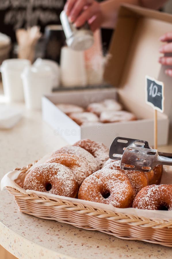 Doughnut Store Counter stock photo. Image of fried, counter - 89646938