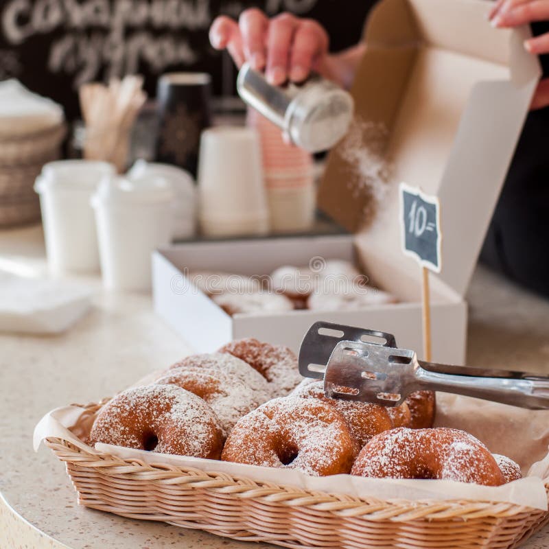 Doughnut Store Counter stock photo. Image of fried, counter - 89646938