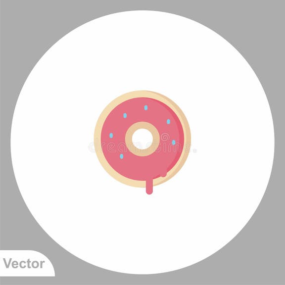 Doughnut Vector Icon Sign Symbol Stock Vector - Illustration of glaze ...