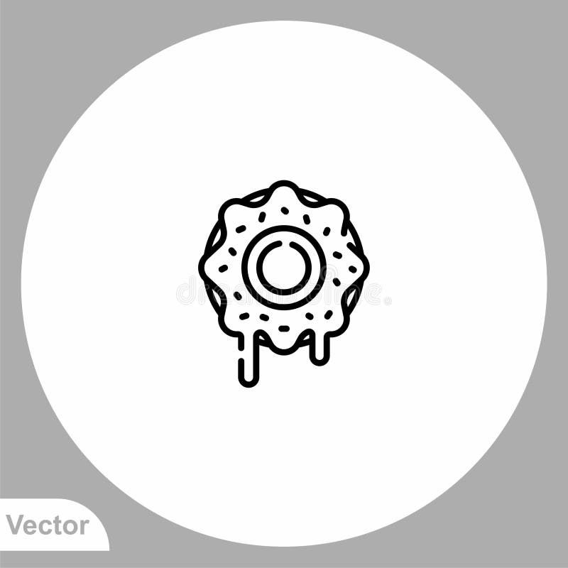 Doughnut Vector Icon Sign Symbol Stock Vector - Illustration of dessert ...