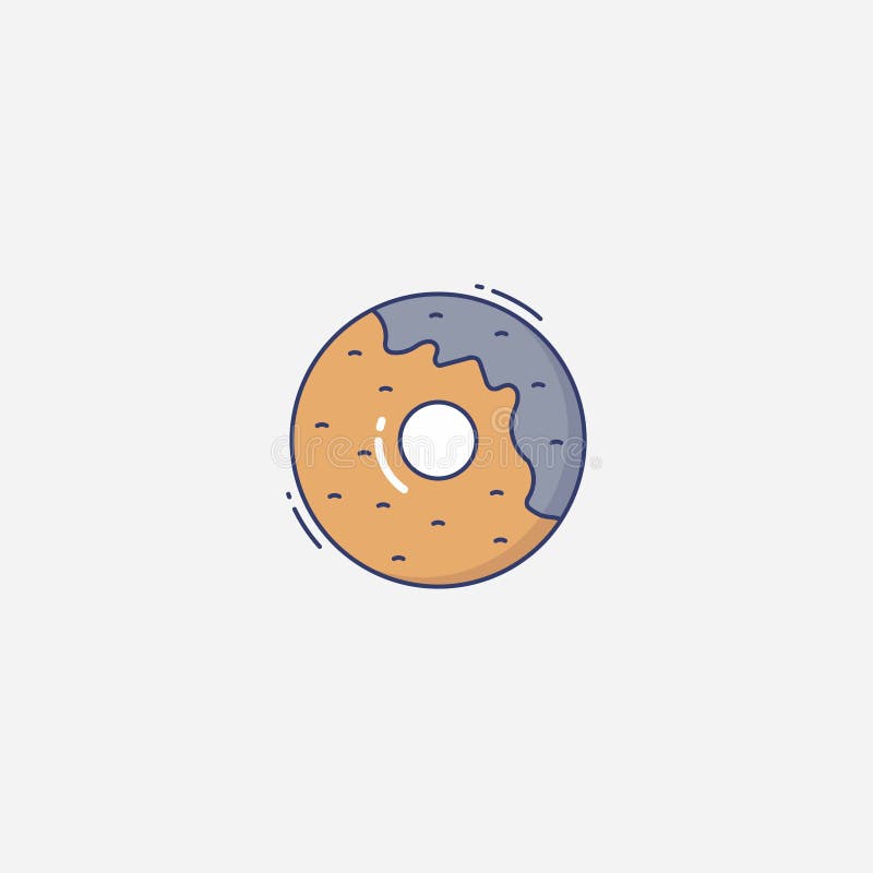 Doughnut Vector Icon Sign Symbol Stock Vector - Illustration of ...