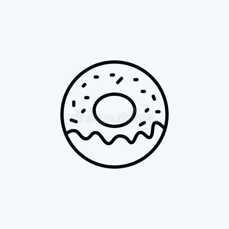 Doughnutline in Thin Line Black Color. Flat Simple Vector Symbols ...