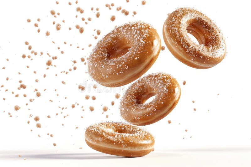 Doughnuts Falling into the Air, Perfect for Food Blogs Stock Image ...
