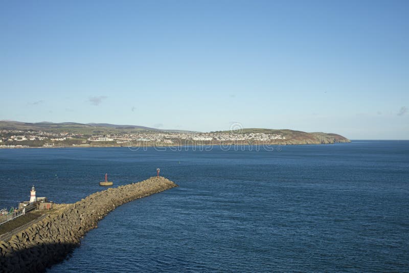 Douglas Bay and Breakwater Isle of Man Stock Photo - Image of ocean ...