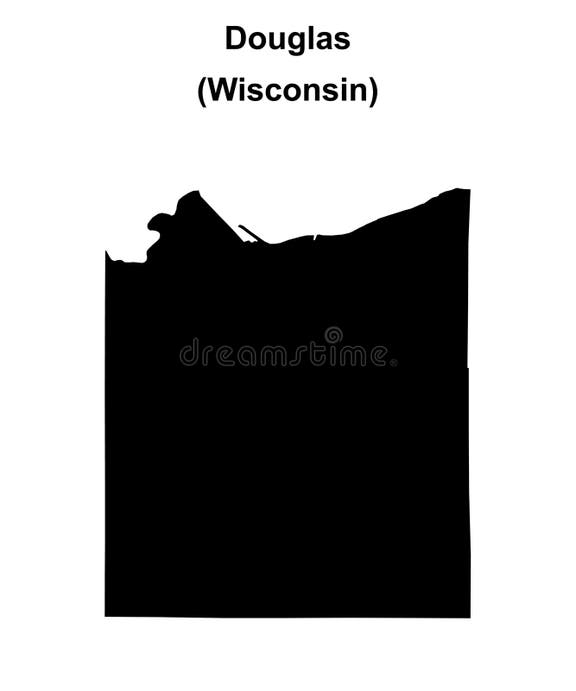 Douglas outline map stock vector. Illustration of detailed - 361875599