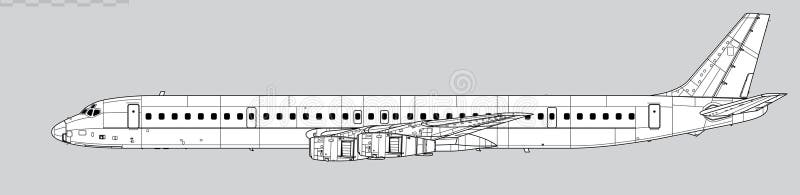Douglas DC-8-61. Vector Drawing of Long-range Narrow-body Jetliner ...