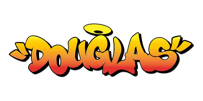 Douglas Name in Graffiti Style. Vector Illustration. Stock Vector ...