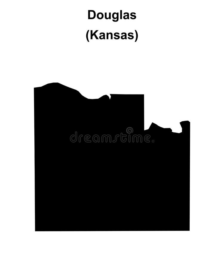 Douglas outline map stock illustration. Illustration of kansas - 361547903