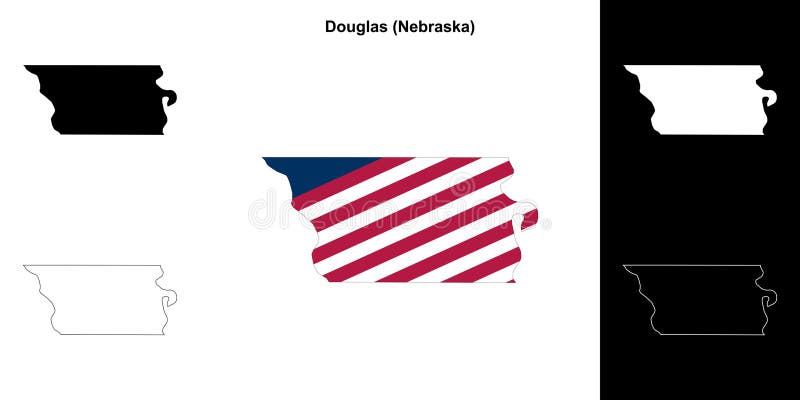 Douglas outline map stock illustration. Illustration of isolated ...