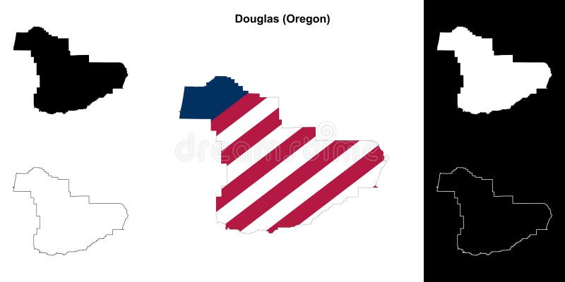 Douglas outline map stock vector. Illustration of oregon - 324066851