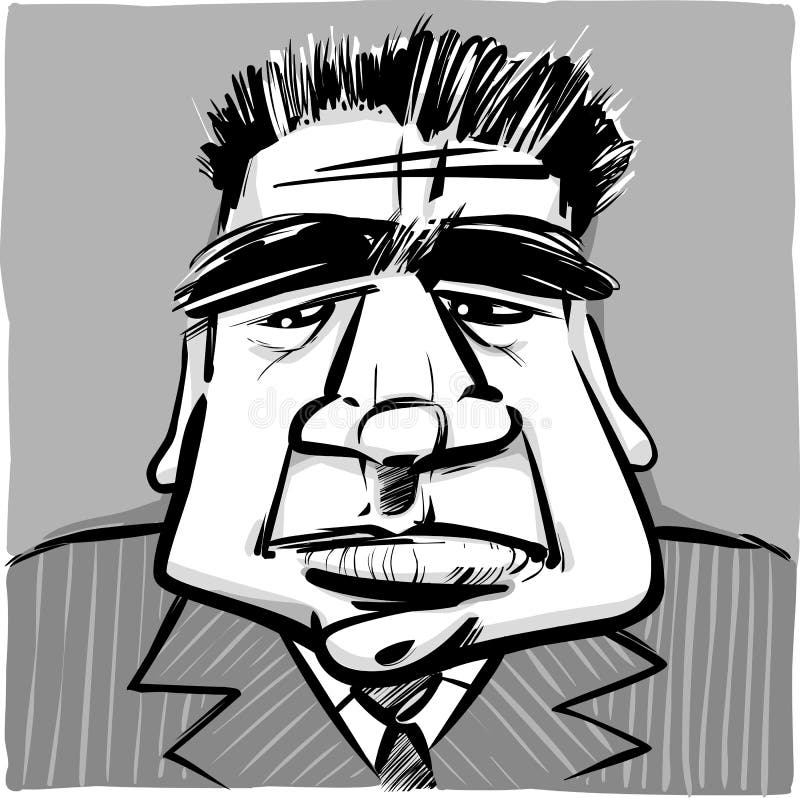 Dour man in suit stock vector. Illustration of drawing - 23606854