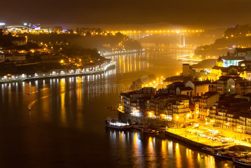 Porto at night stock photo. Image of night, evening, house - 46206118